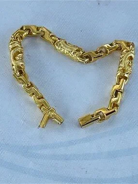 Accessories | Goldtone Dragon Link Man Bracelet | Poshmark